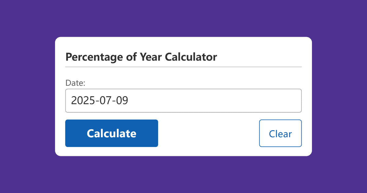 Percentage of Year Calculator (by Days)