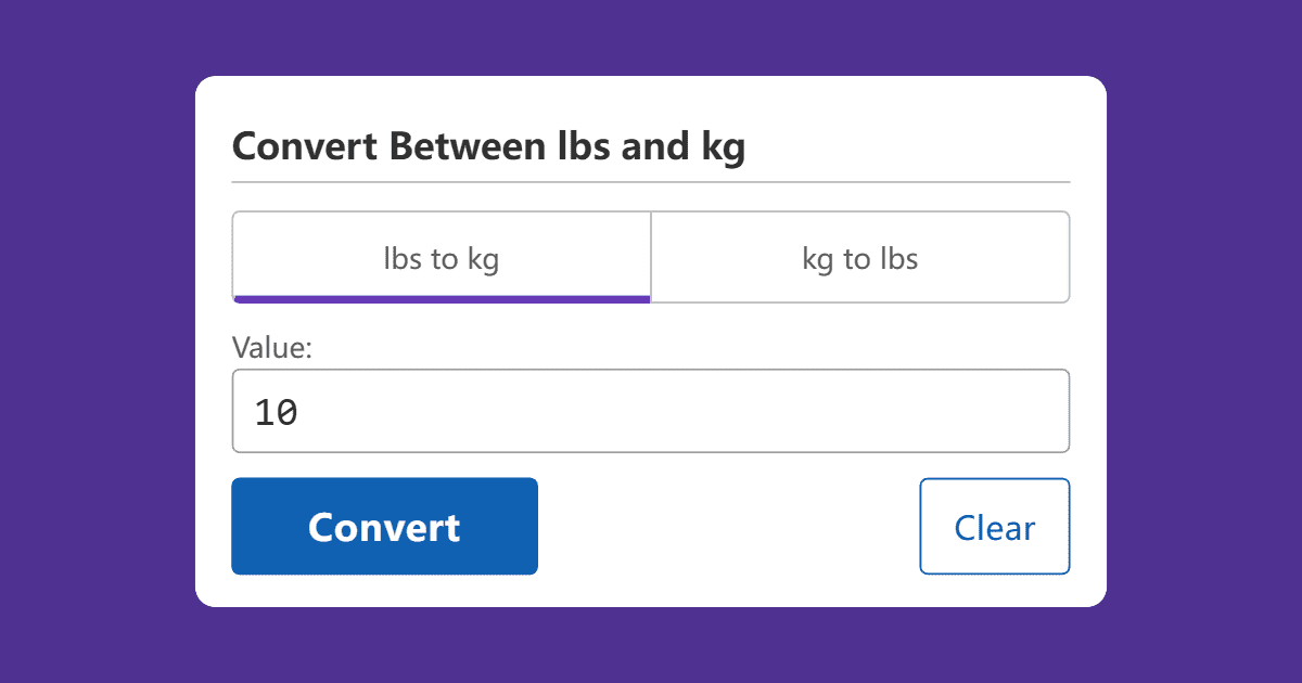 lbs to kg Calculator