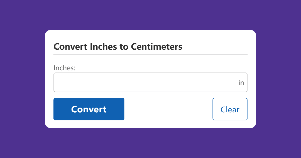 Inches to Centimeters Calculator