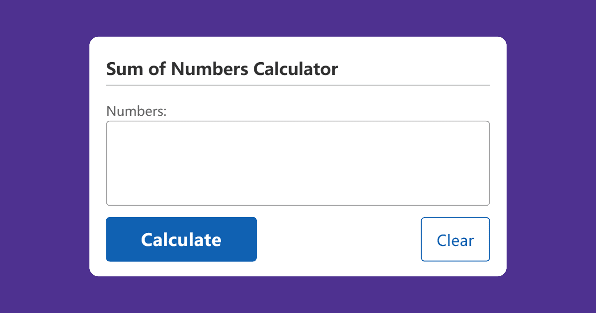 Sum of Numbers Calculator
