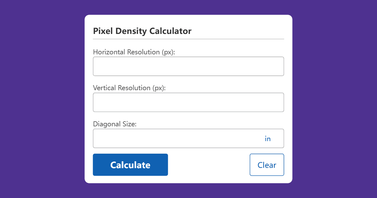 Pixel Density Calculator