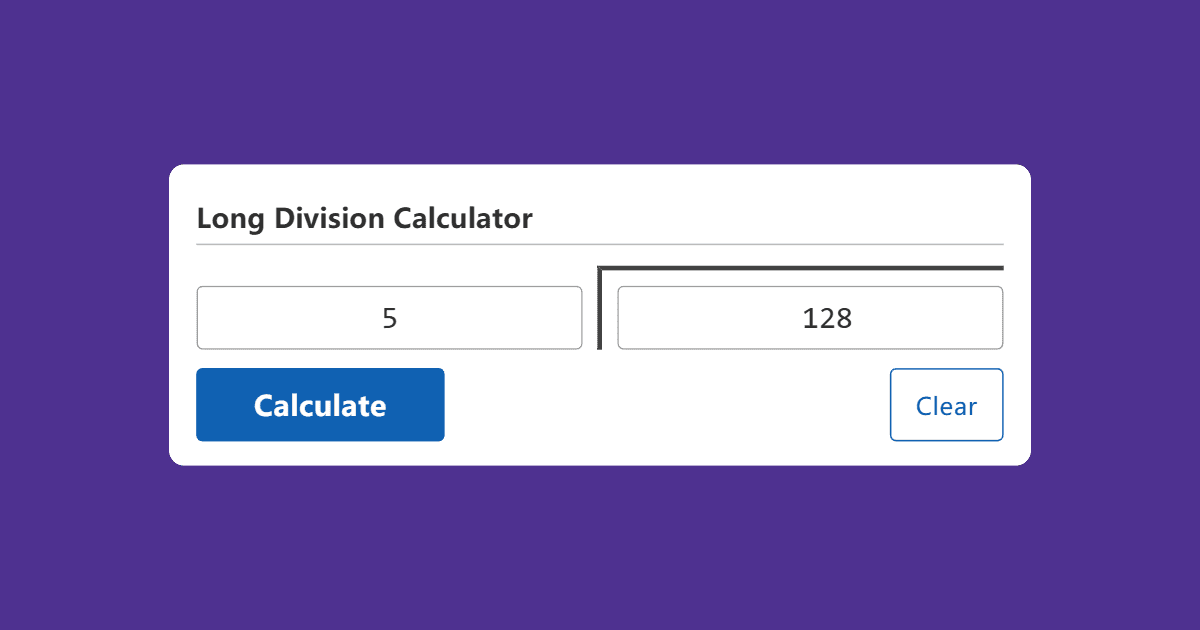 Long Division Calculator