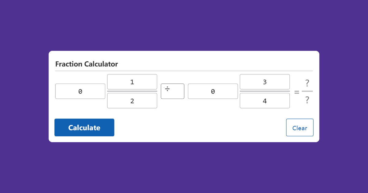 Divide Fractions Calculator