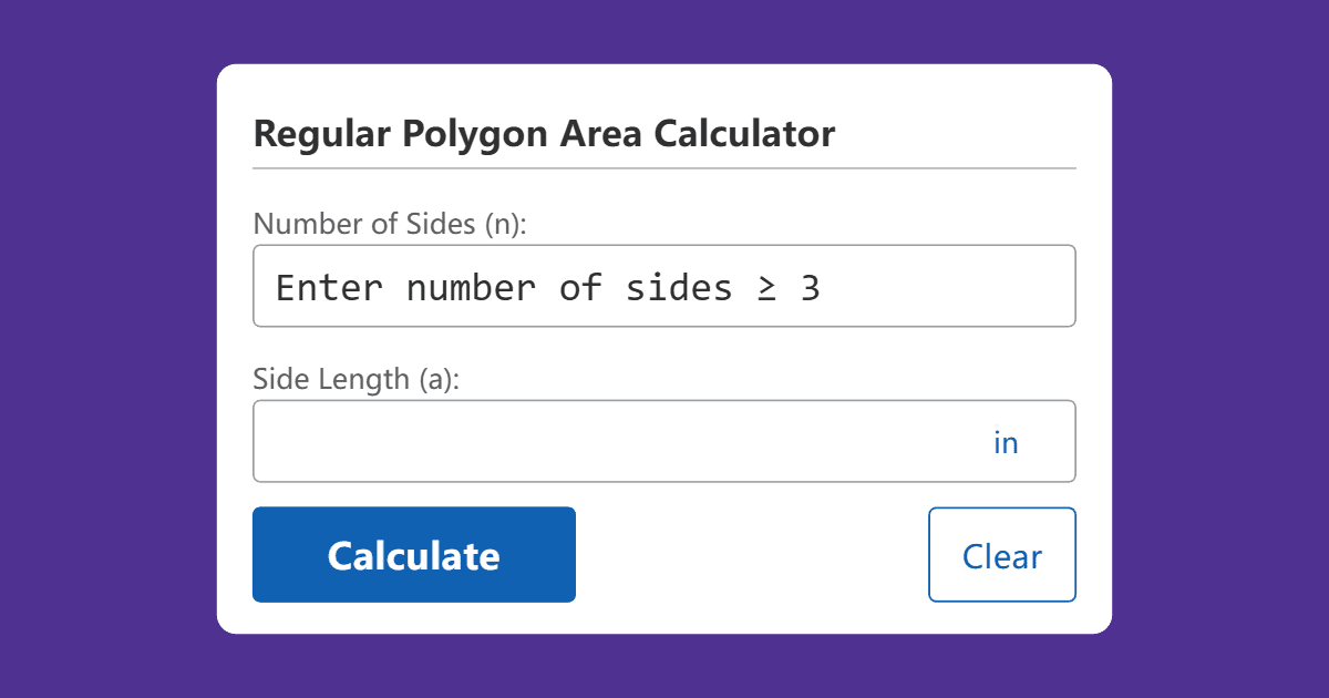 Regular Polygon Area Calculator