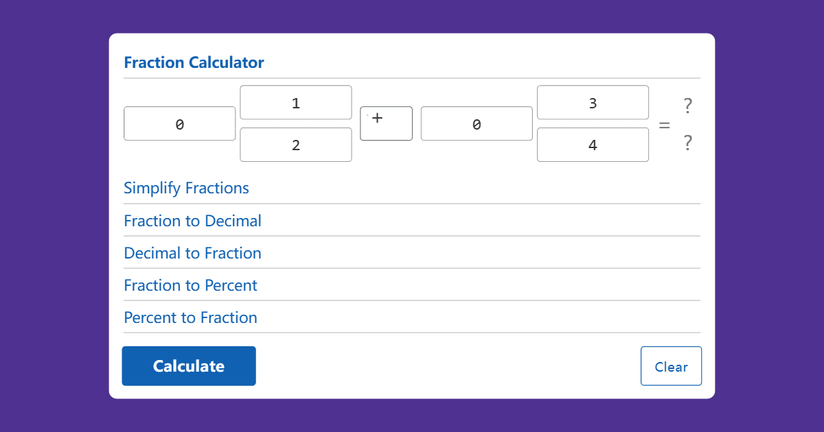 All-in-One Fraction Calculator