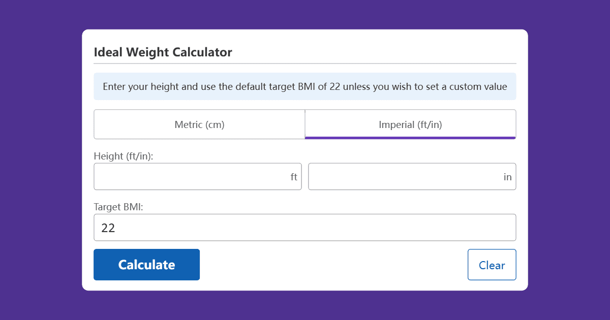 Ideal Weight Calculator