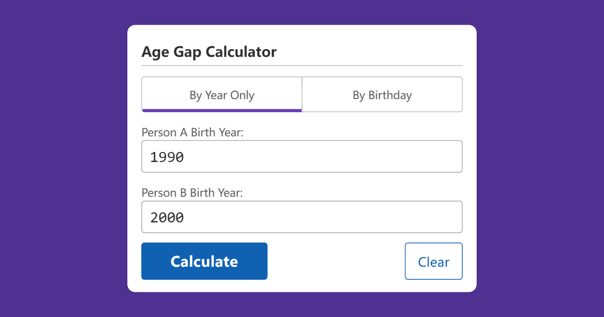 Age Gap Calculator