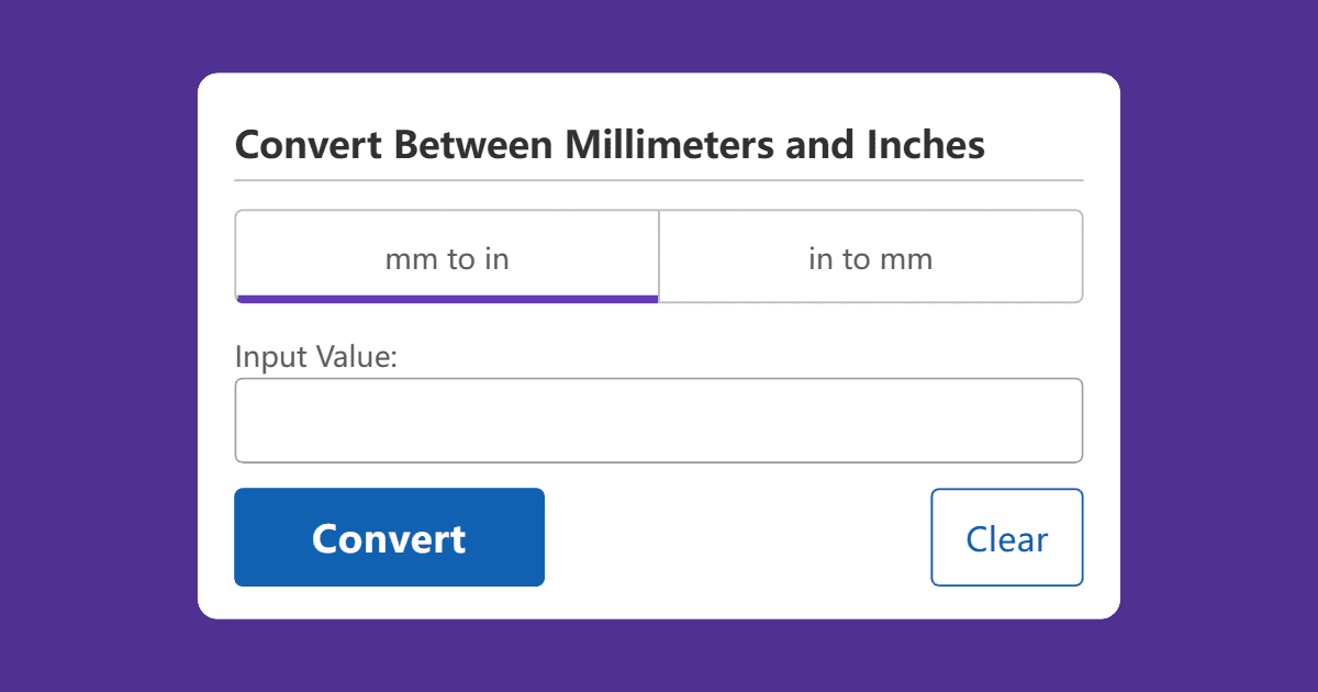 Millimeters to Inches Calculator