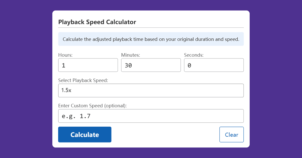 Playback Speed Calculator