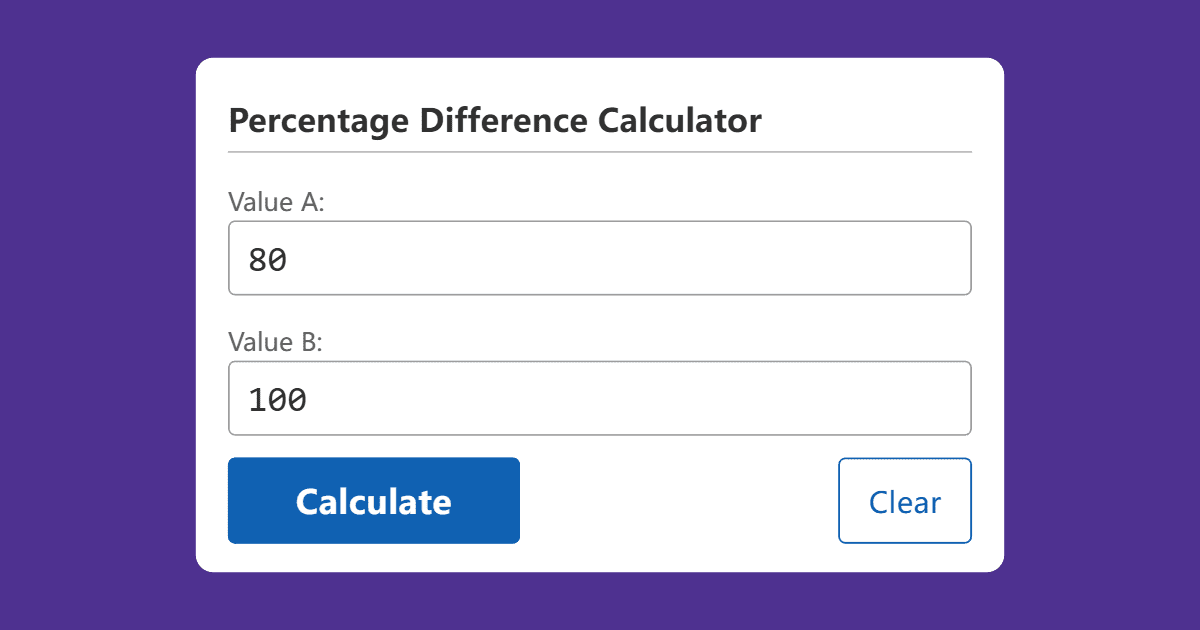 Percentage Difference Calculator