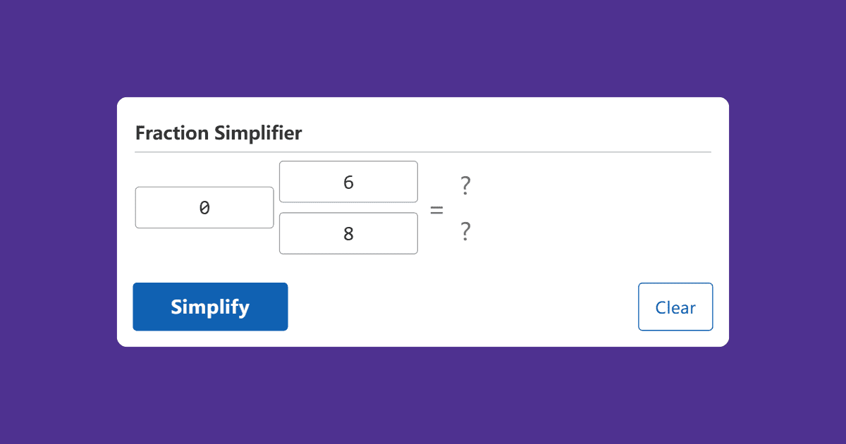 Fraction Simplifier Calculator