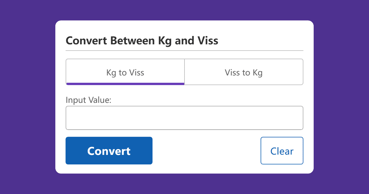 Kg to Viss Calculator