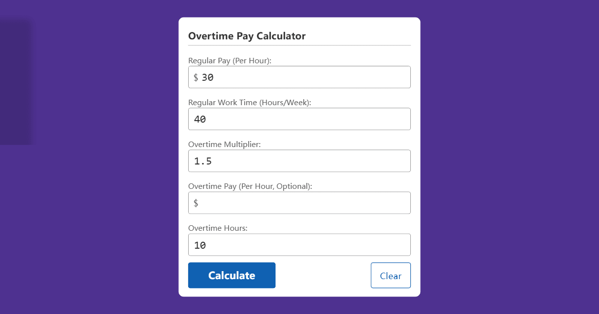 Overtime Pay Calculator