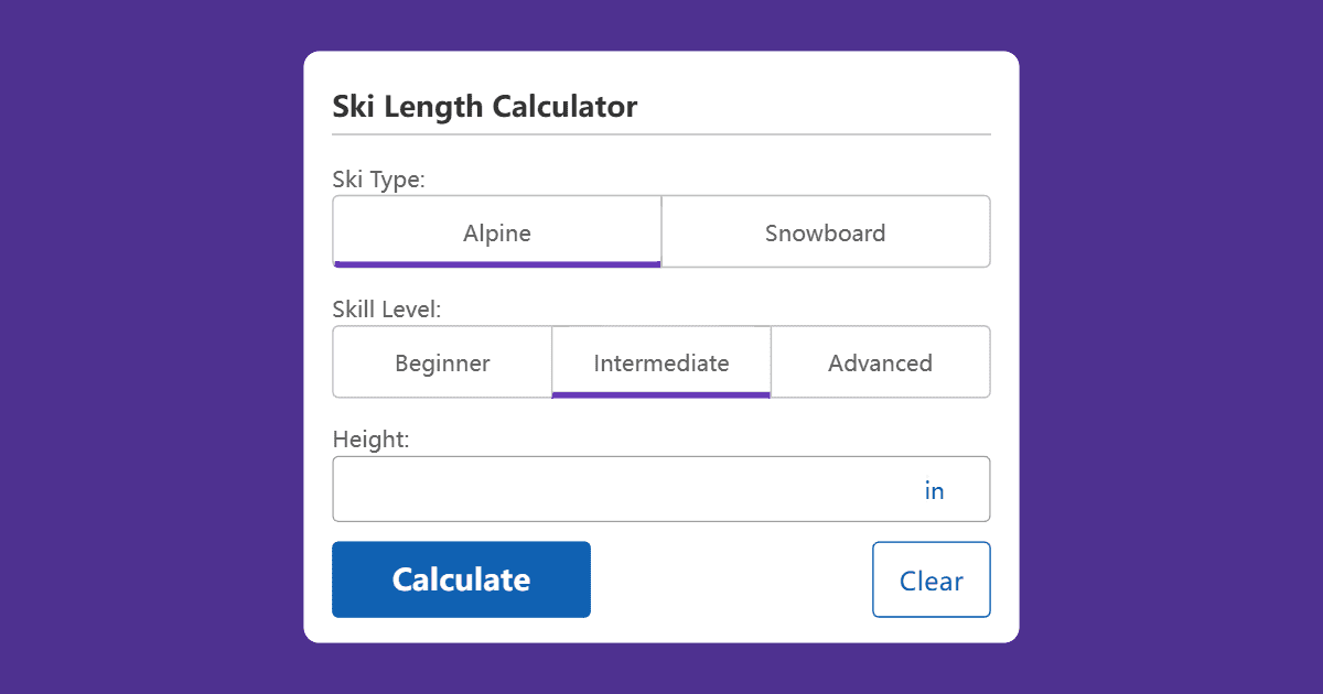 Ski Length Calculator