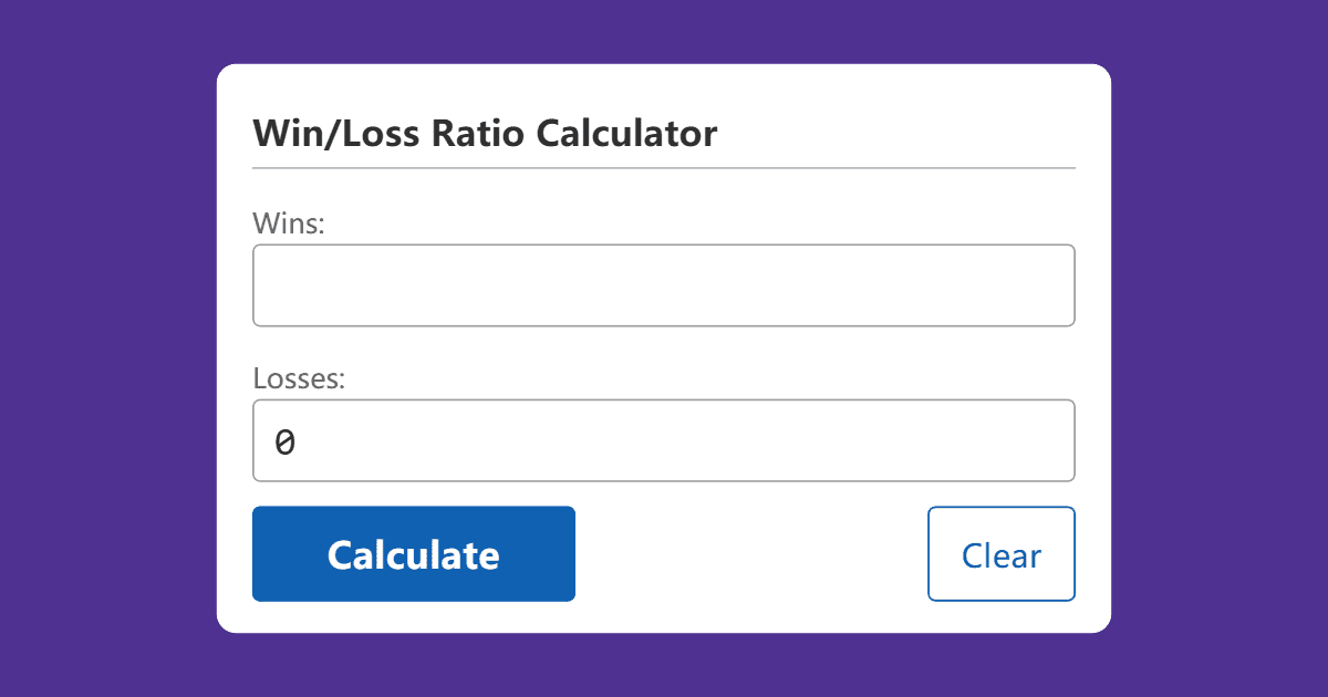 Win/Loss Ratio Calculator