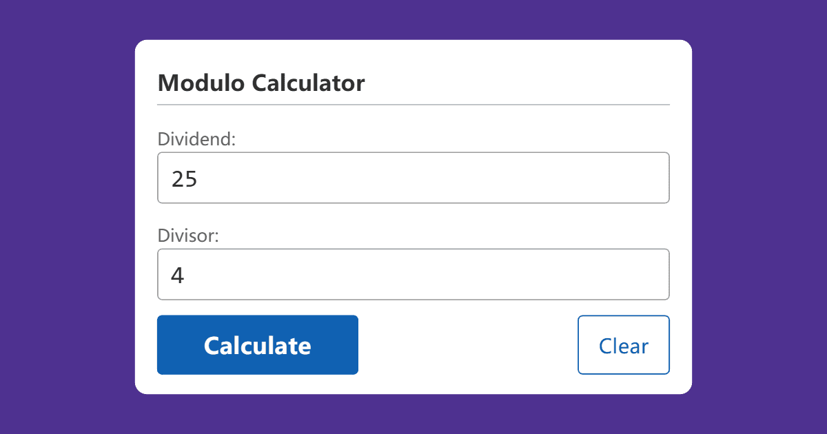 Modulo Calculator