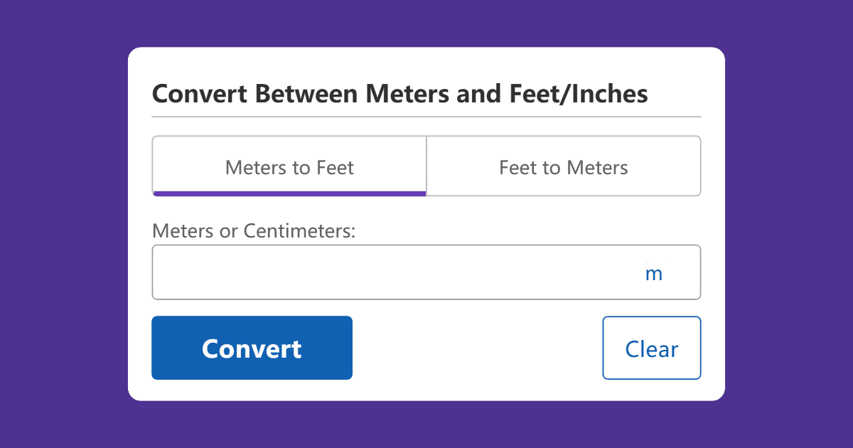 Meters to Feet and Inches Calculator