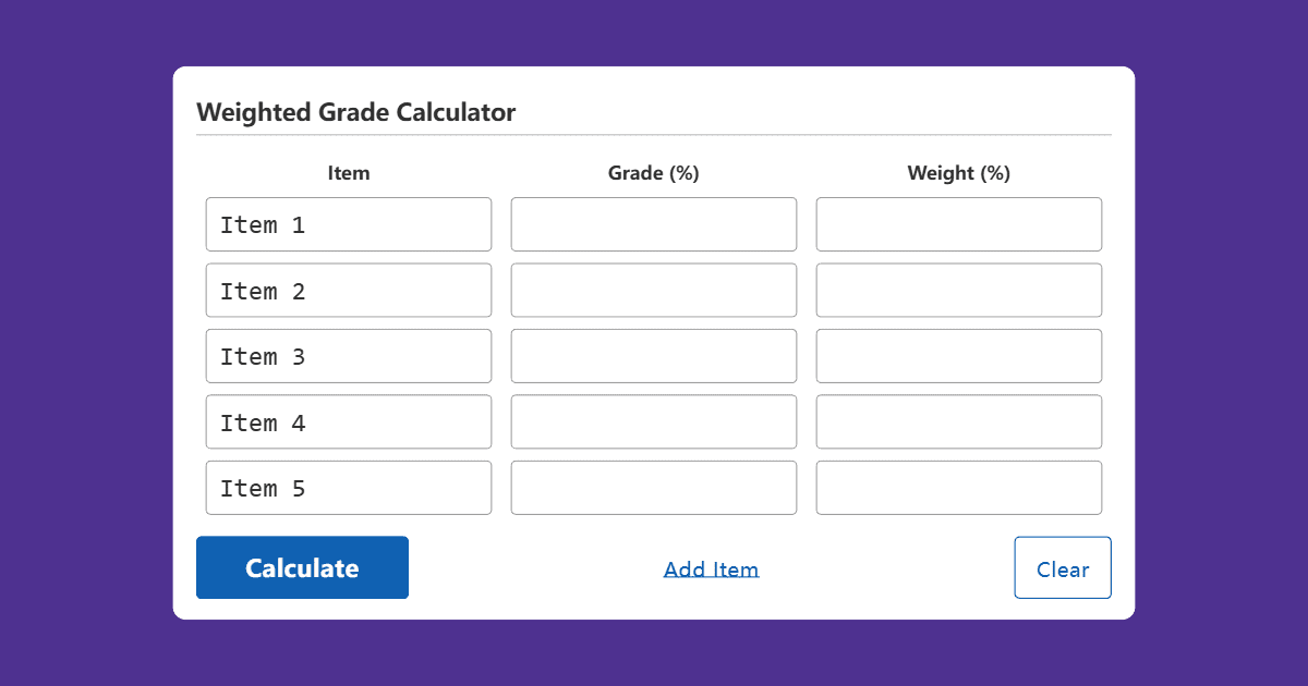 Weighted Grade Calculator