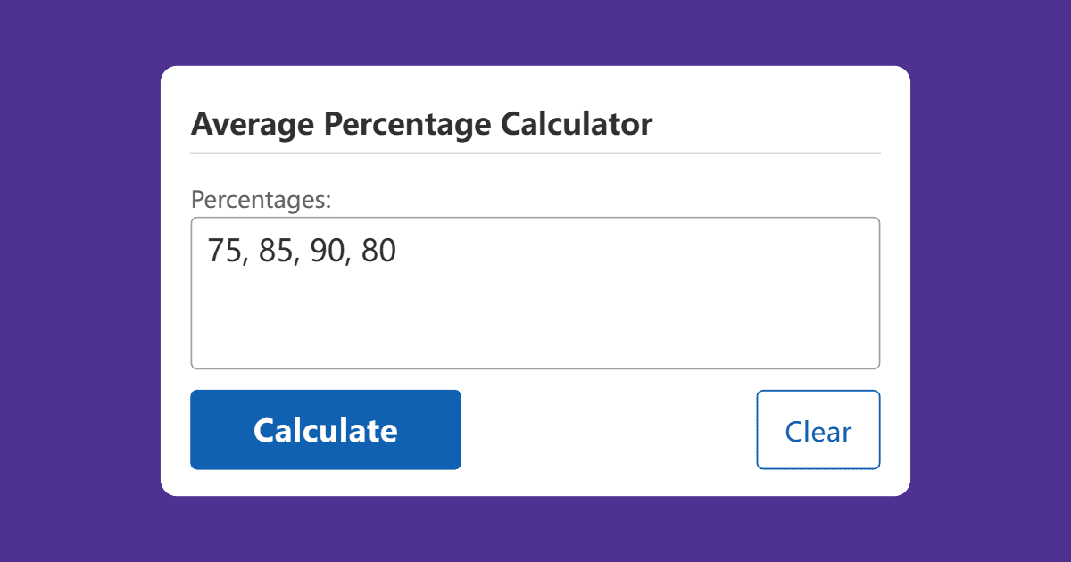 Average Percentage Calculator