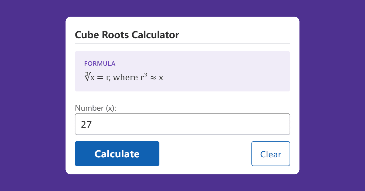 Cube Roots Calculator