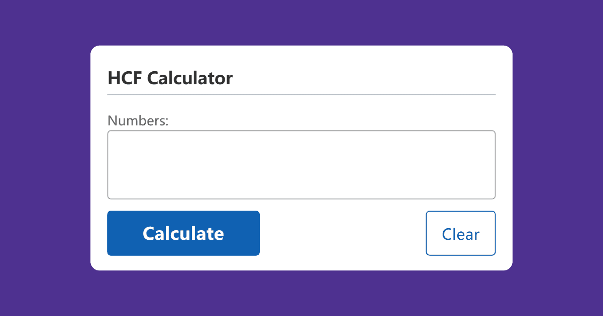 HCF Calculator
