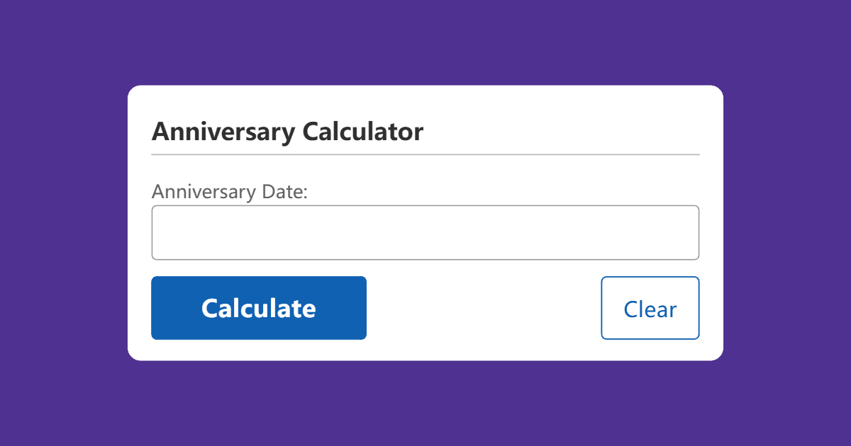 Anniversary Calculator