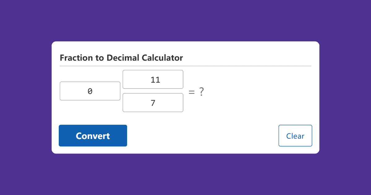 Fraction to Decimal Calculator