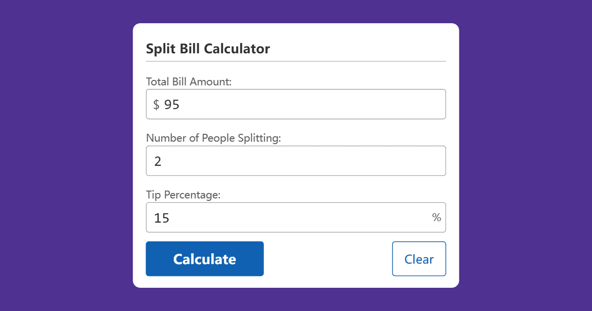 Split Bill Calculator