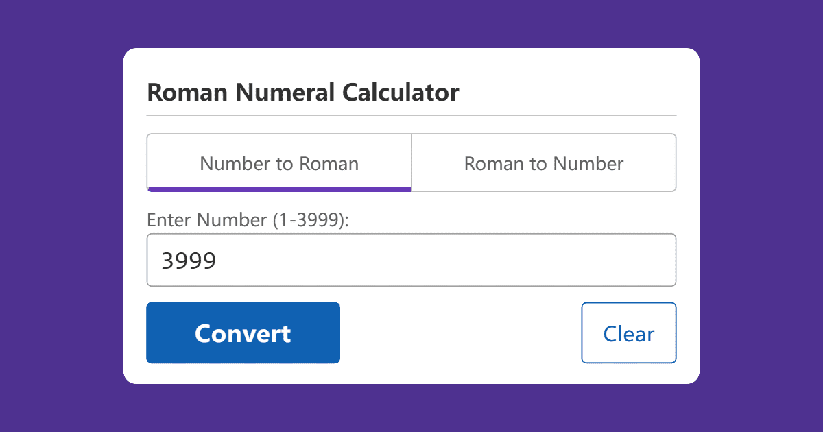 Roman Numeral Calculator
