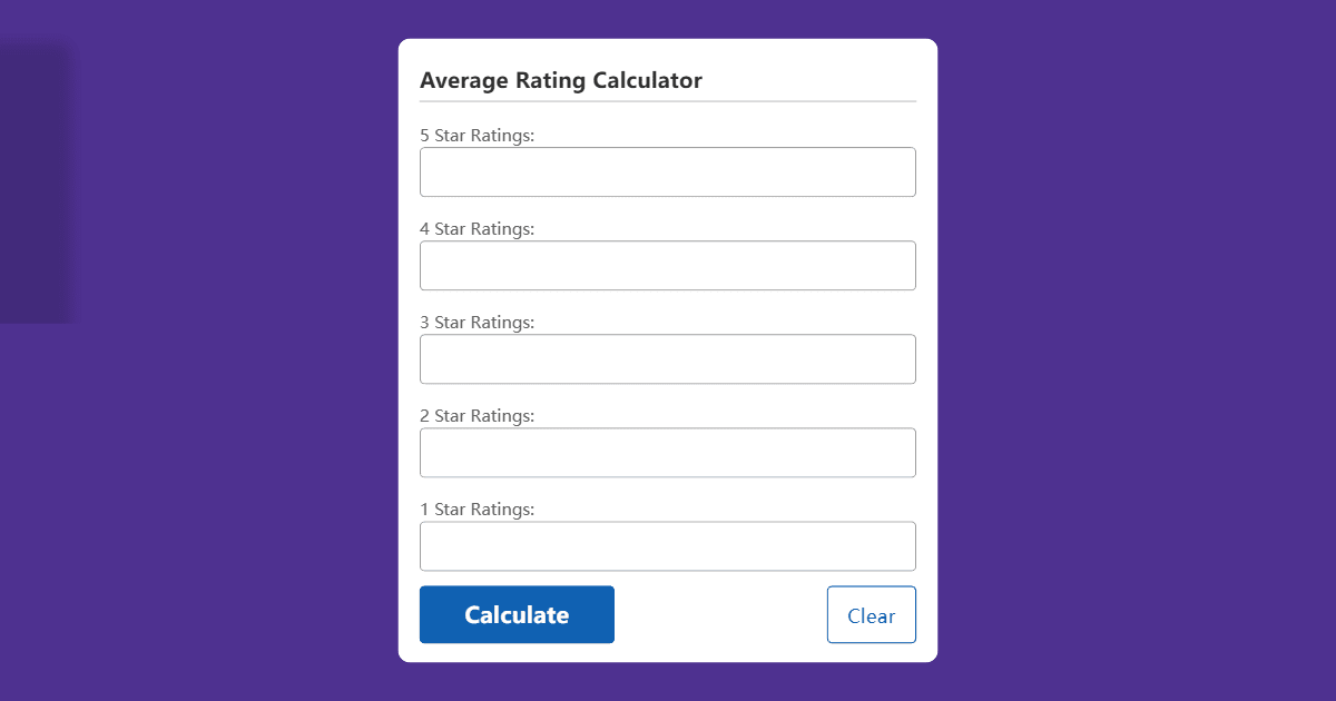 Average Rating Calculator