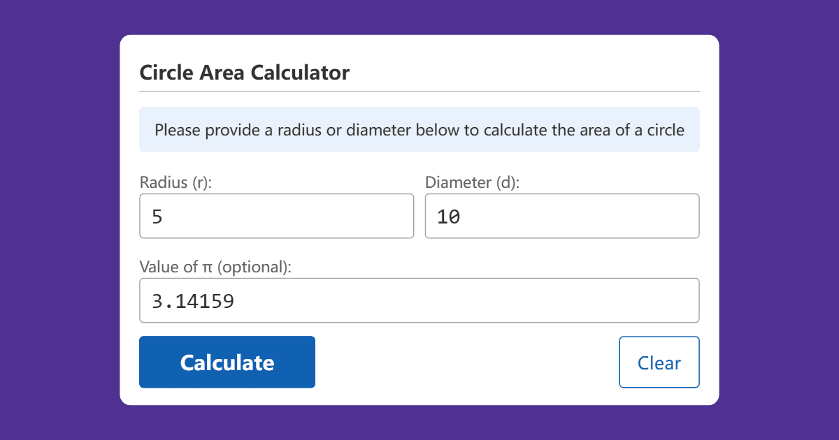 Circle Area Calculator