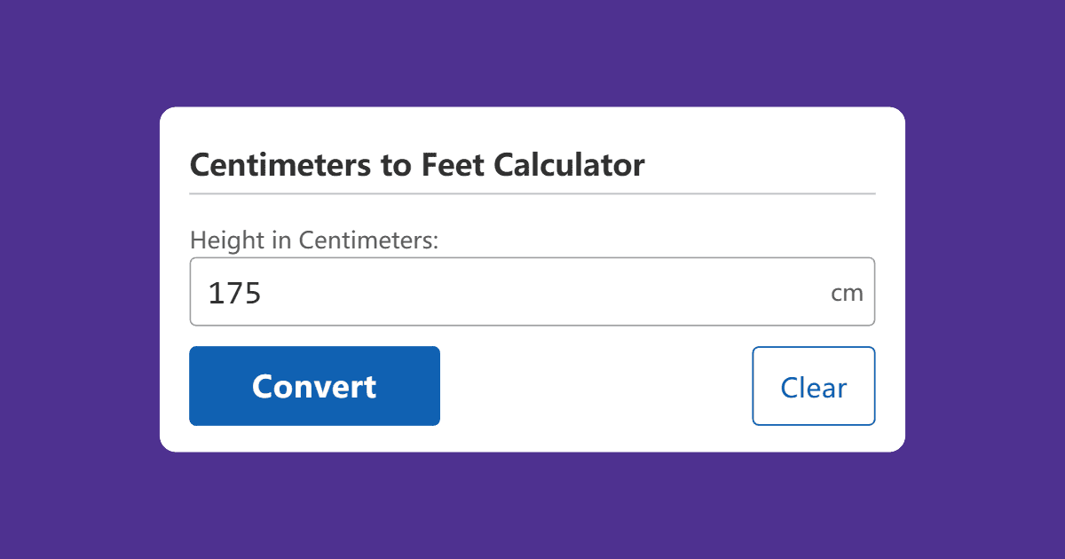 Centimeters to Feet Calculator