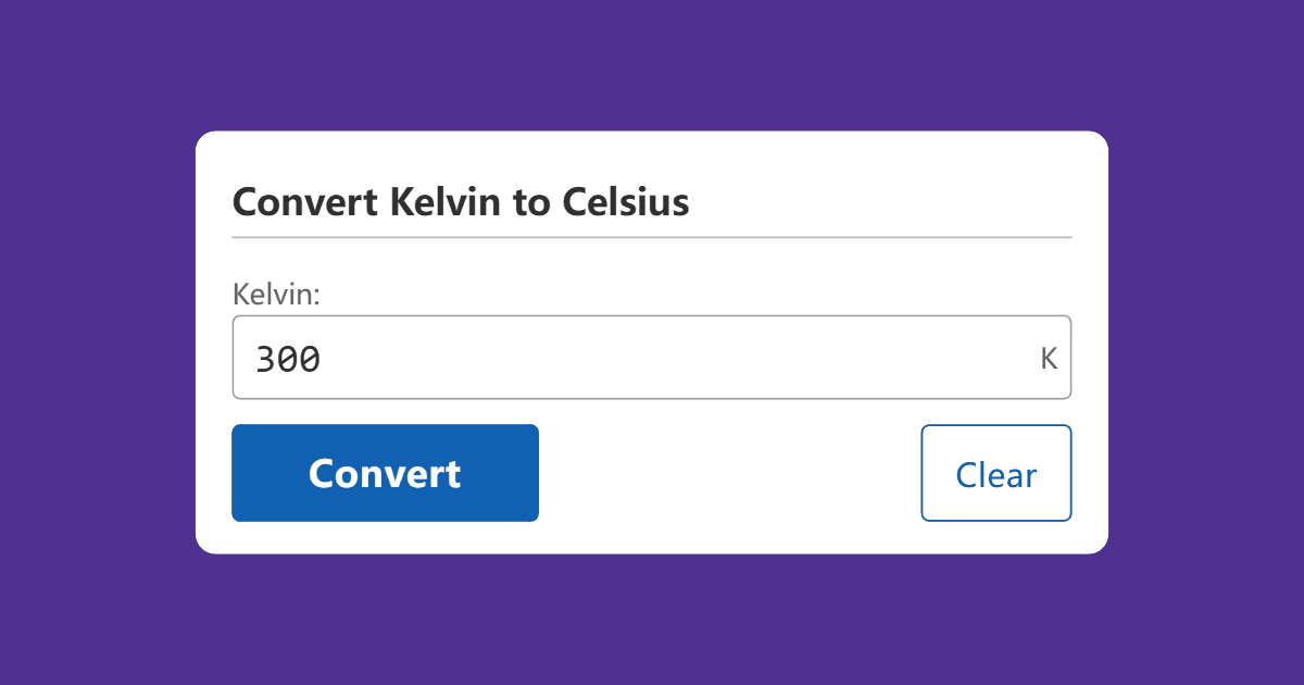 Kelvin to Celsius Calculator