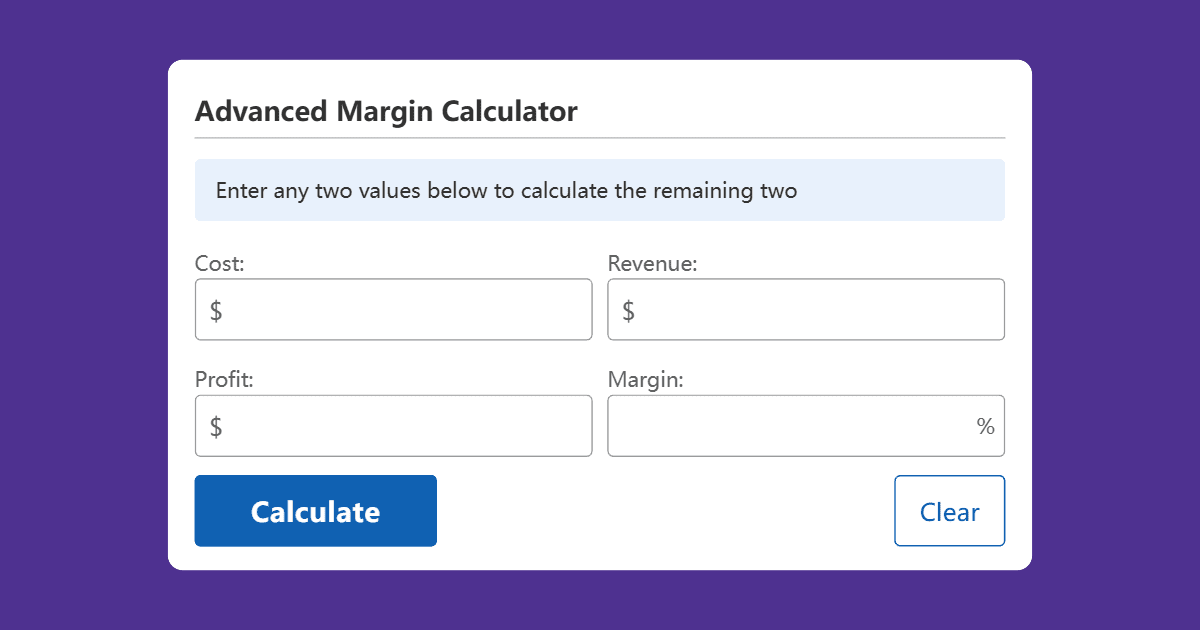 Advanced Margin Calculator